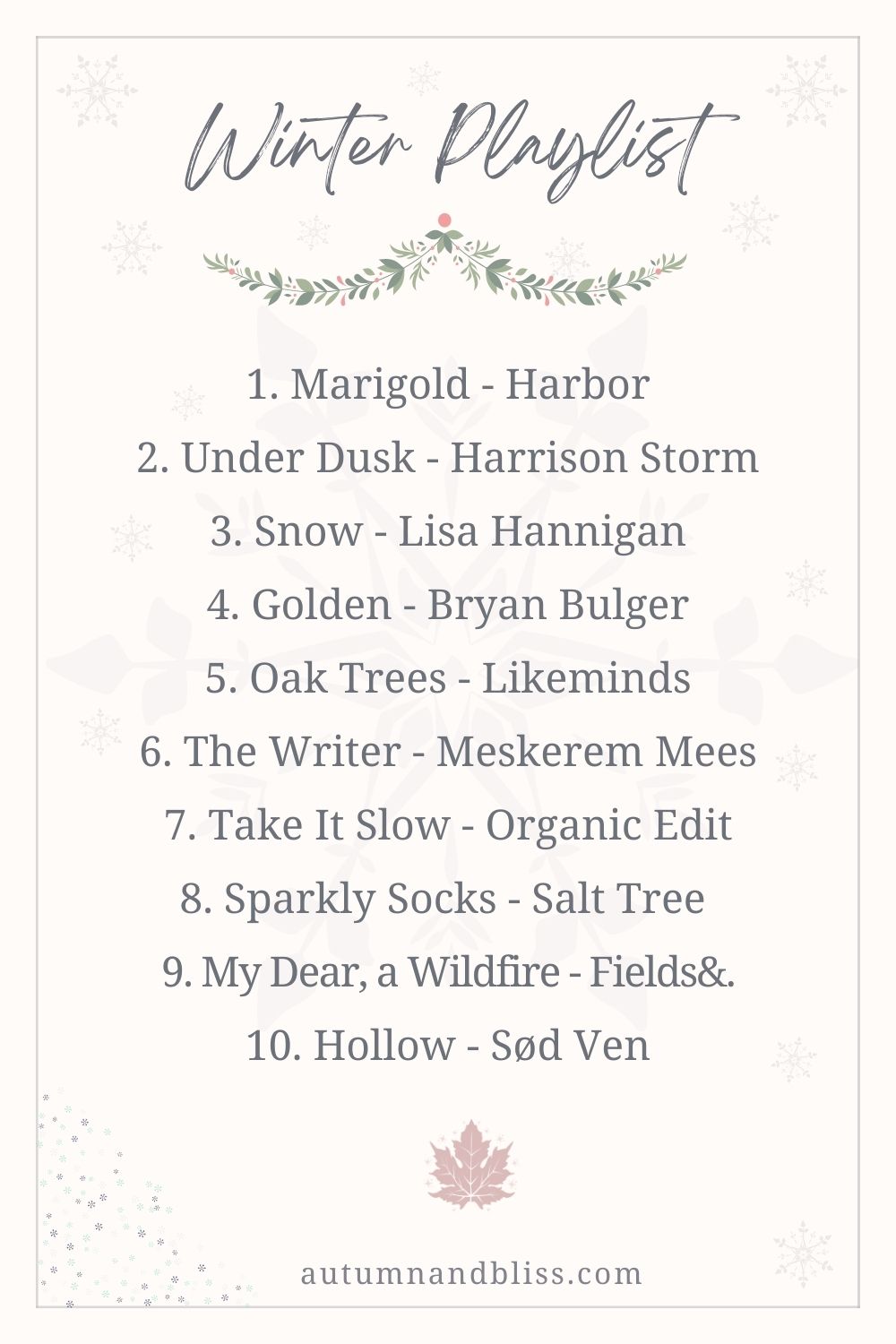 Winter Playlist to Keep You Warm and Cozy | Autumn and Bliss